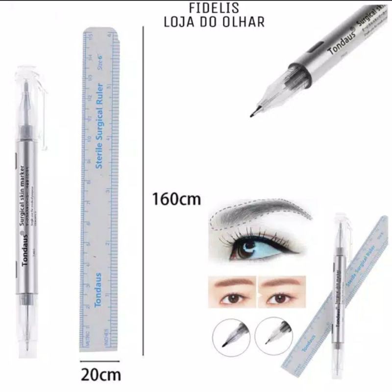 Jual EYEBROW PEN MARKER TONDAUS SURGICAL SKIN MARKER WITH RULER TATTOO ...