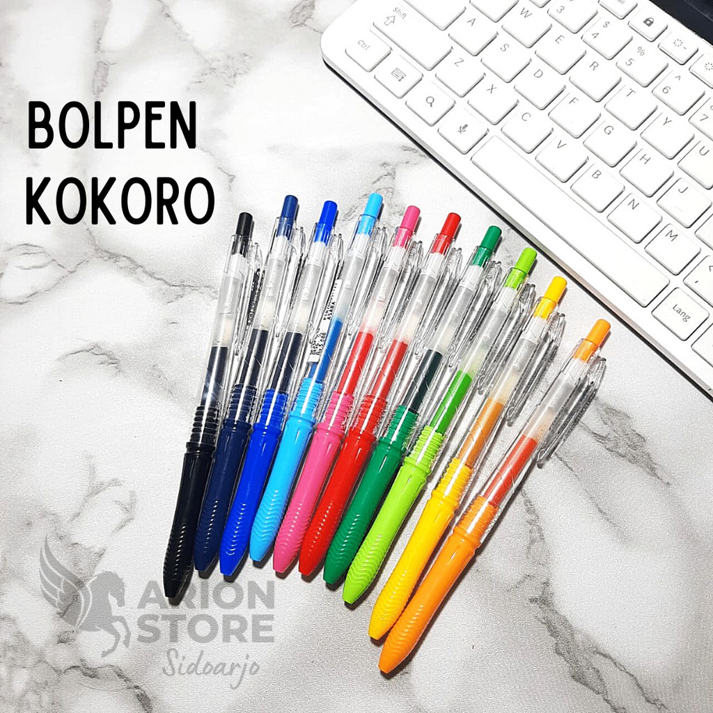 Jual [ARION STORE] Ballpoint Kokoro Warna Perbiji / Kokoro Warna set 6 & set 4 / Kokoro murah ...