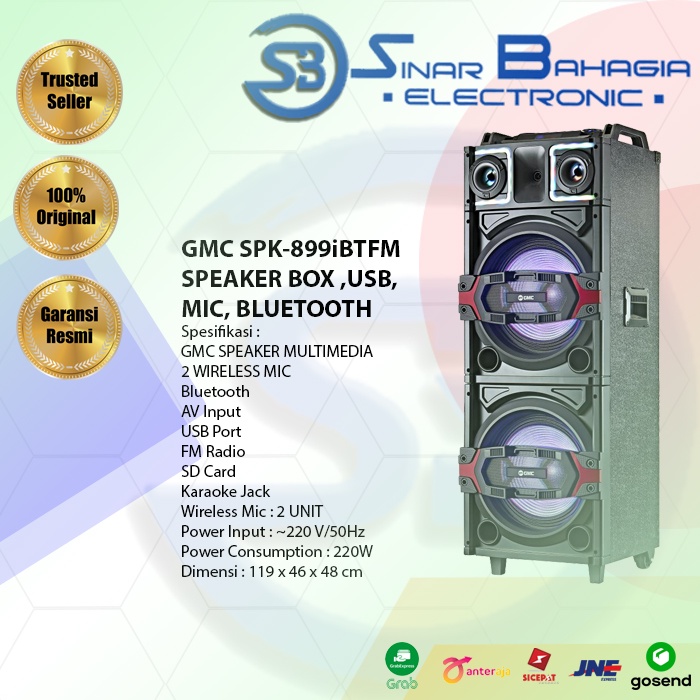 Jual GMC SPK-899iBTFM SPEAKER BOX ,USB, MIC BLUETOOTH (NEW) (KHUSUS ...