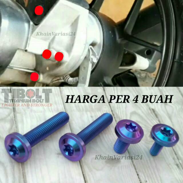 Jual Baut Titanium gr5 gardan krengkes crankcase Vario 125 Vario 150 ...