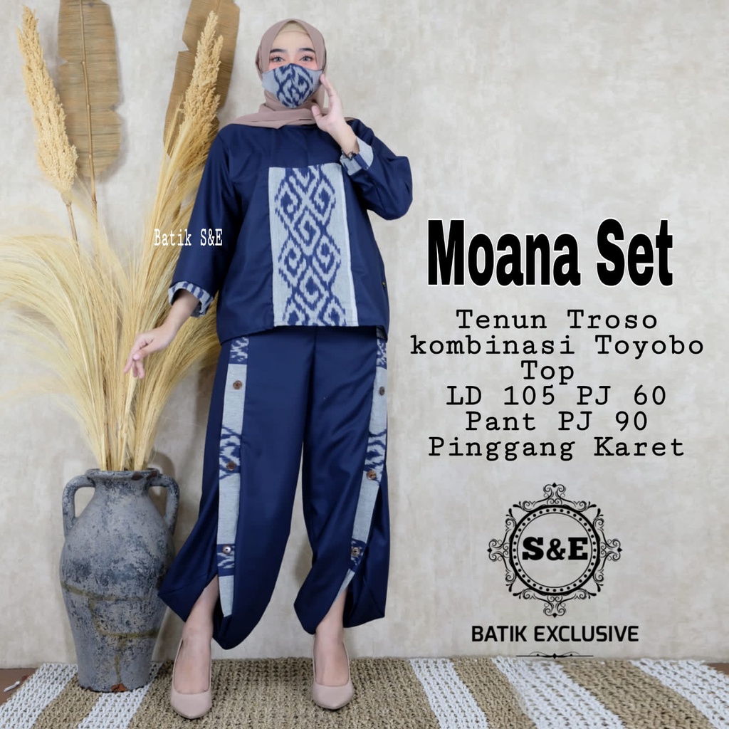 Jual MOANA SETCEL BATIK ETNIK SETELAN TENUN WANITA | Shopee Indonesia
