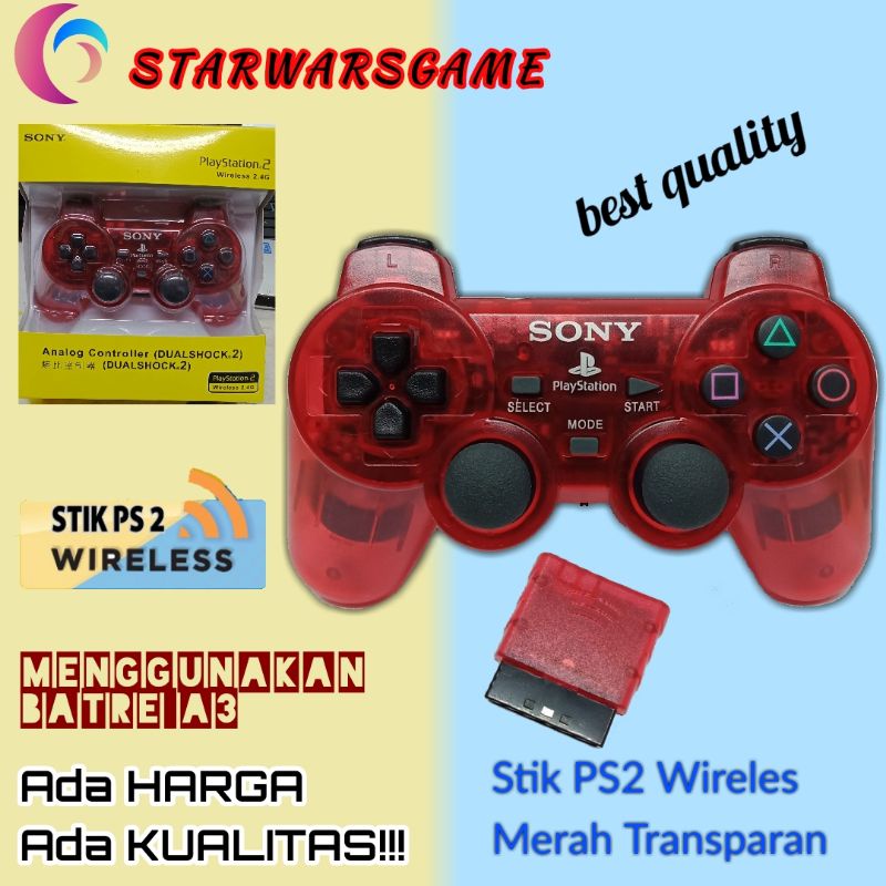 Jual Stik Stick PS2 Wireless Ori Pabrik Hitam Controller | Shopee Indonesia