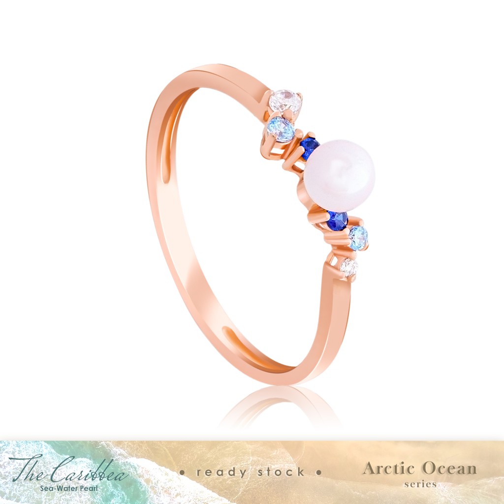 Jual Cincin Mutiara Emas 17K The Caribbea Splash Arctic Ocean Series ...