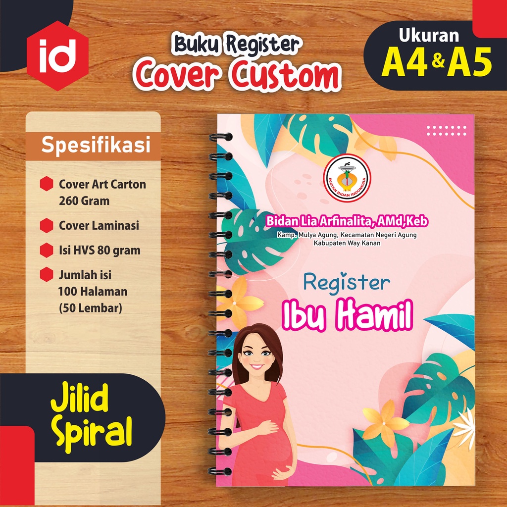 Jual BUKU A5 REGISTER KEBIDANAN || CATATAN HARIAN KEBIDANAN || Custom ...