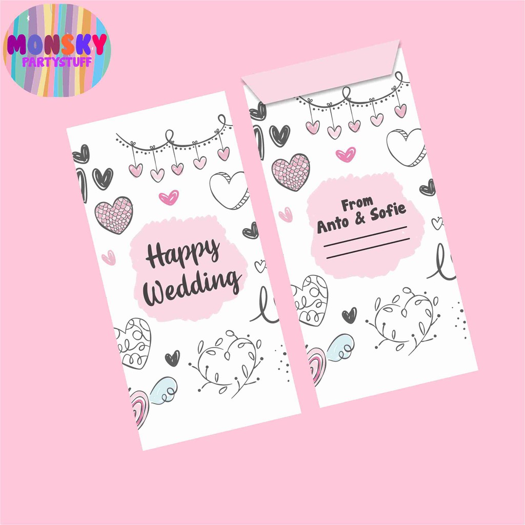 Jual (10 Pcs) Amplop Kondangan Angpao Wedding Custom Nama / Amplop ...