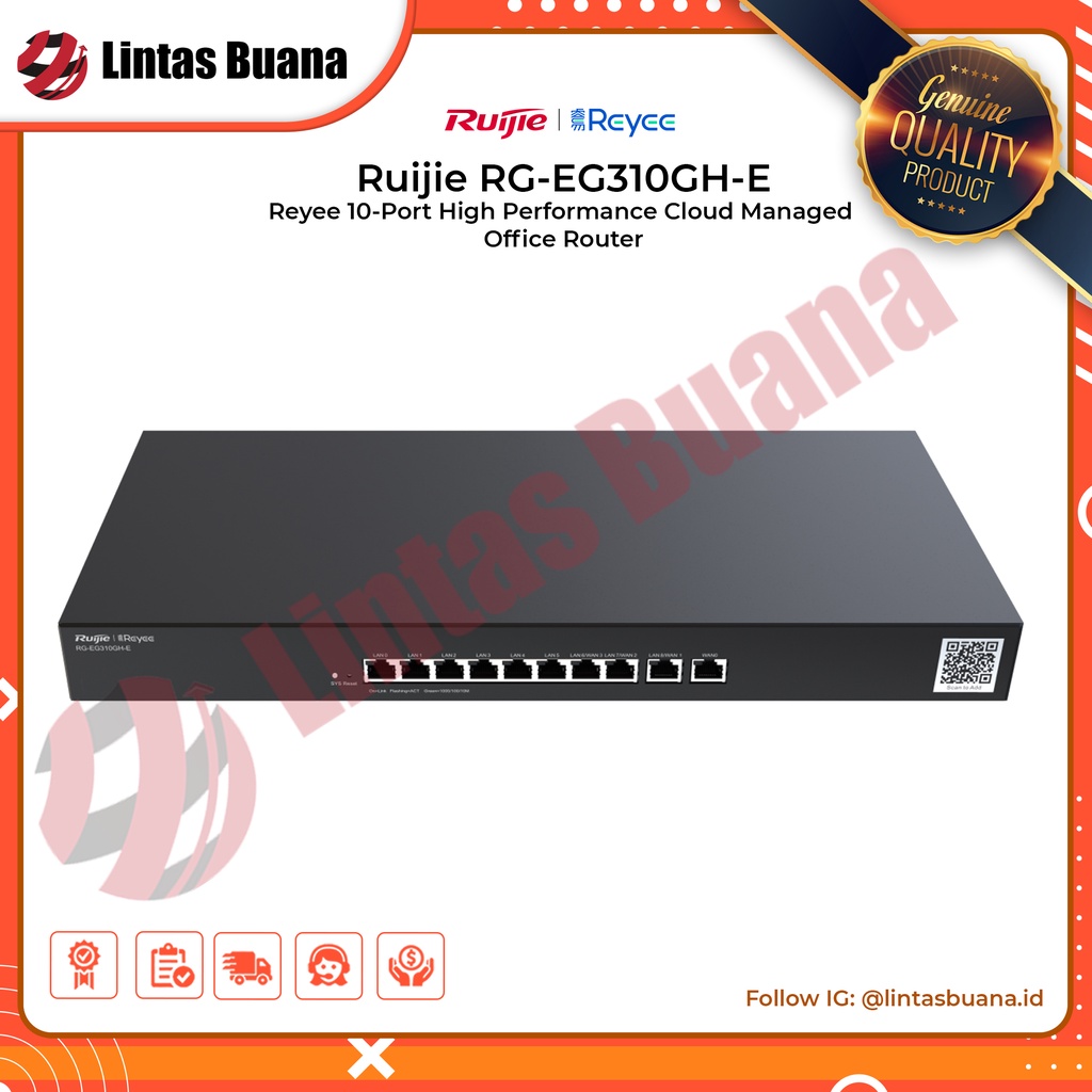 Jual Ruijie Reyee RG-EG310GH-E Reyee 10-Port High Performance Cloud Managed Office Router ...