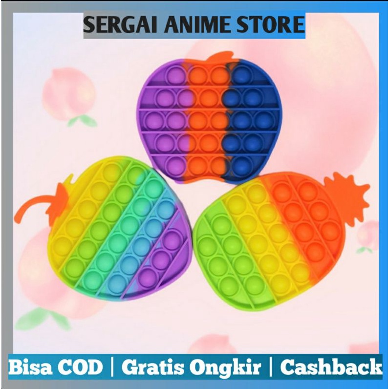 Jual Pop It Buah Apel Strawberry Nanas, Kaki Rainbow | Popit Jerapah ...