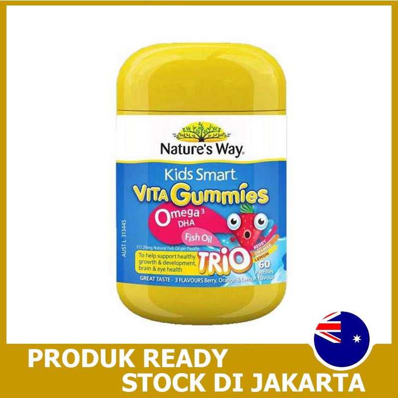 Jual Nature's Way Kids Smart Omega 3 fish oil isi 60 gummies Trio Rasa ...