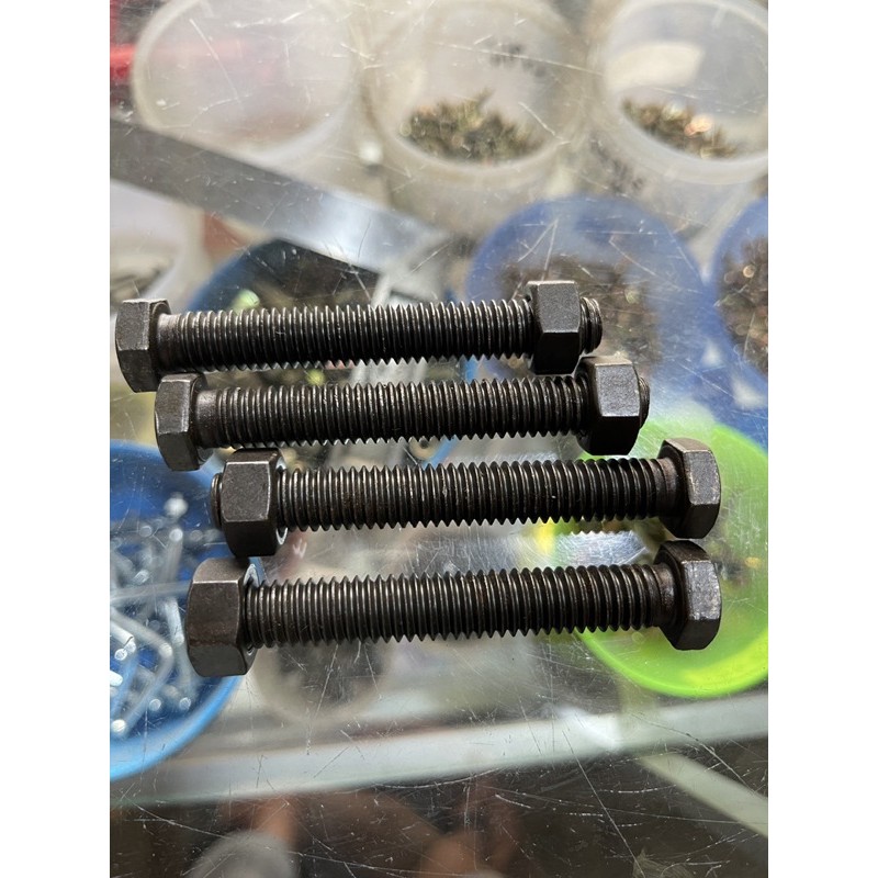 Jual UNC 7/16 x 3” BAUT MUR BESI KUNCI 17 PJG 8 CM / BAUT HITAM DRAT KASAR | Shopee Indonesia