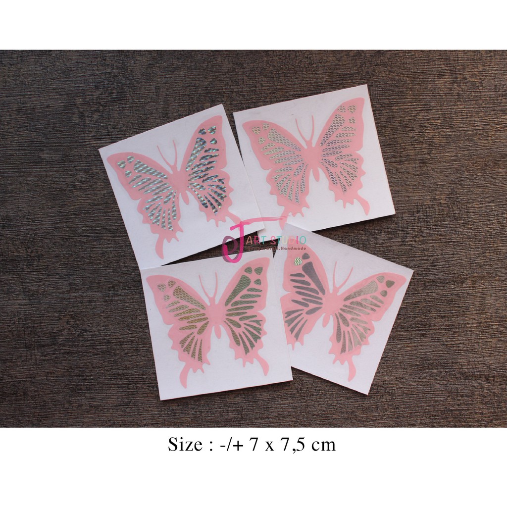 Jual Sticker Cutting Kupu-Kupu / sticker 3D Hologram Butterfly ...