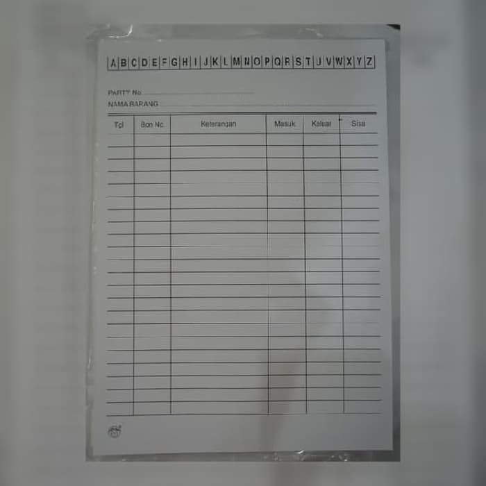 Jual Kartu Stok Kecil Kuarto Kwarto/Kartu Persediaan Barang/Stock Card ...