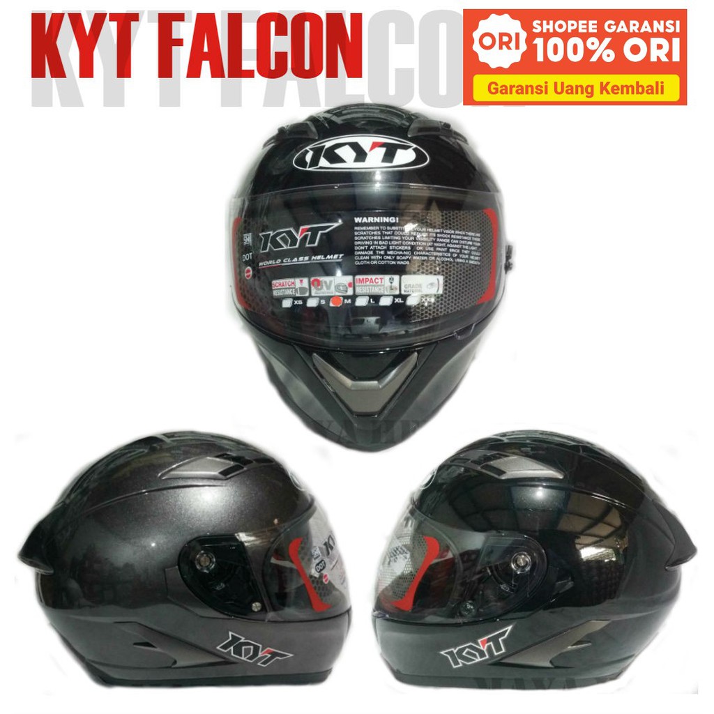 Jual Helm KYT Falcon Solid Full Face Double Visor Original KYT | Shopee ...