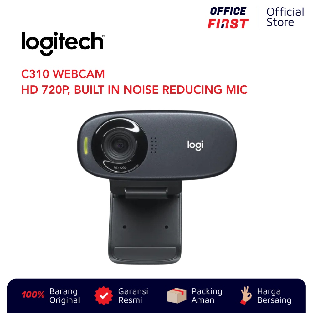 Jual Logitech C310 Webcam HD 720p 30fps Noise Reduce Auto Light USB A C ...