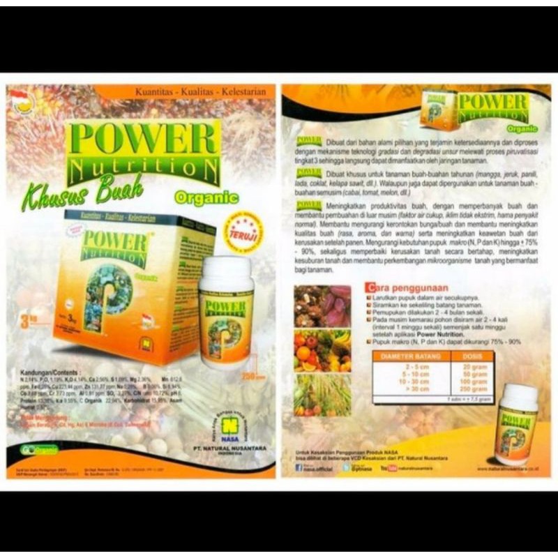 Jual POWER NUTRITION KEMASAN 3 KG - NASA ORIGINAL | Shopee Indonesia