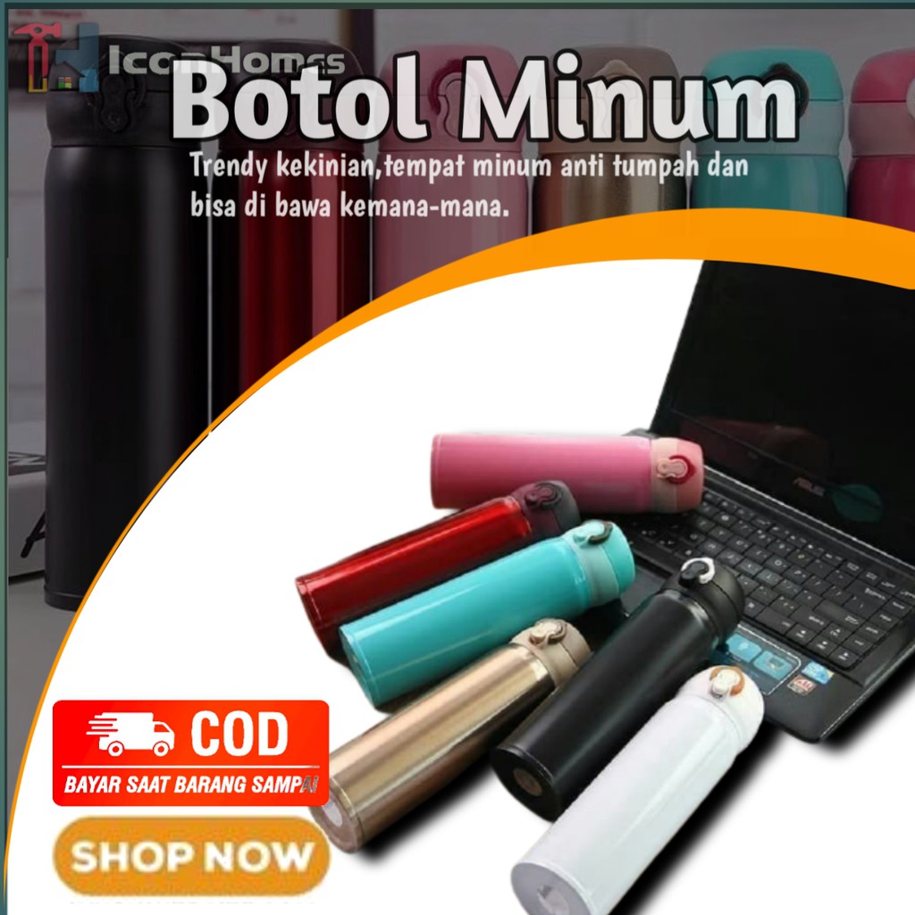 Jual TERMOS TUTUP KANCING WARNA POLOS THERMOS RAMAH LINNGKUNGAN TERMOS ...