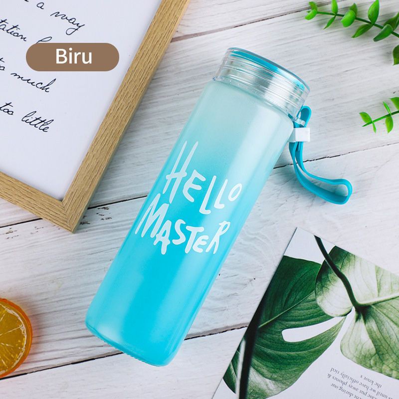 Jual Botol Minum Kaca Glass Hello Master 450ML Botol Minum Kaca Korea ...