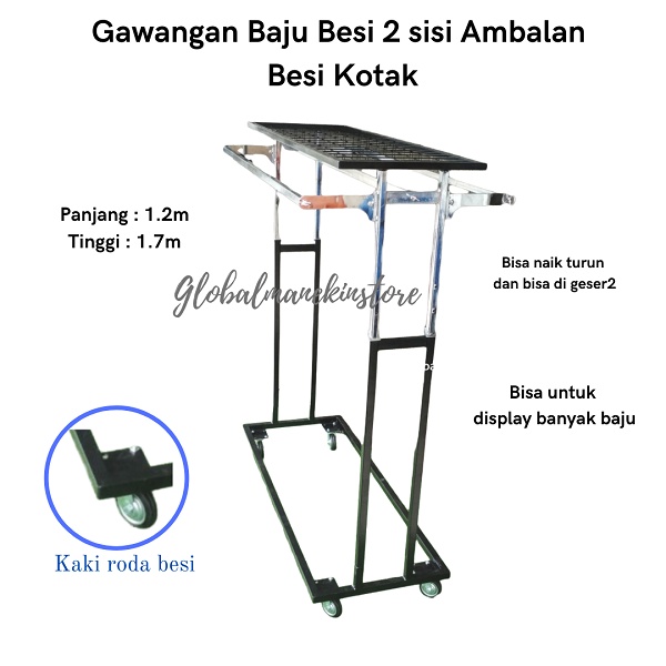 Jual Gawangan Baju Distro Double Sisi ( Material Besi Chrome Bisa Naik ...