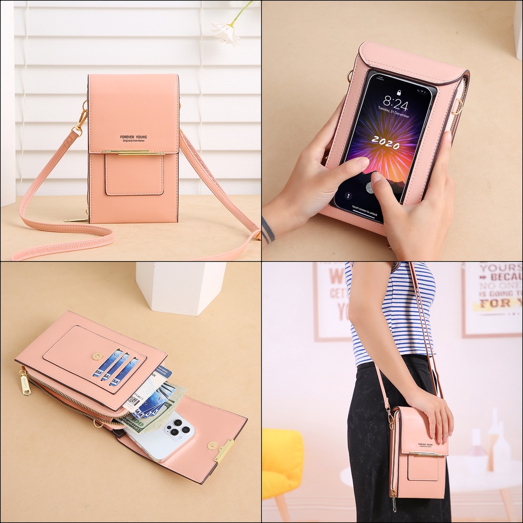 Jual DL OFFICIAL (406) Tas-Wanita Terbaru 2024 Kekinian Dompet HP Touch Screen ORI Forever Young ...