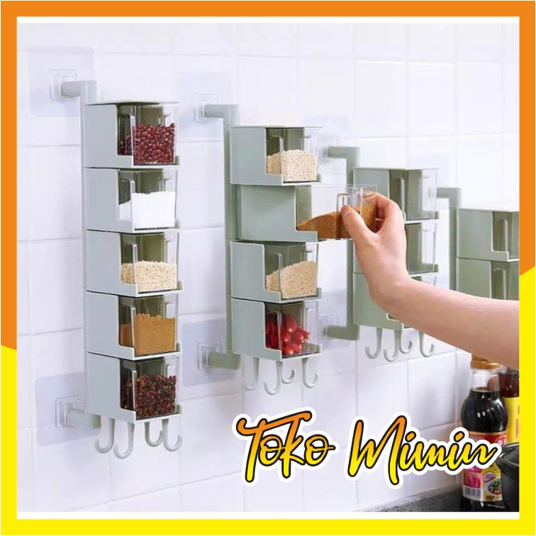 Jual Rak Bumbu 3 Susun Tempel dinding Bisa di Putar | Shopee Indonesia