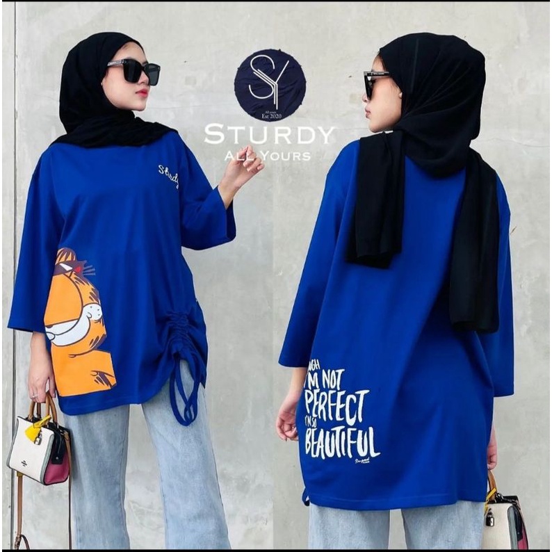 Jual ATASAN KAOS OVERSIZE MODEL SERUT/ KAOS JUMBO WANITA | Shopee Indonesia