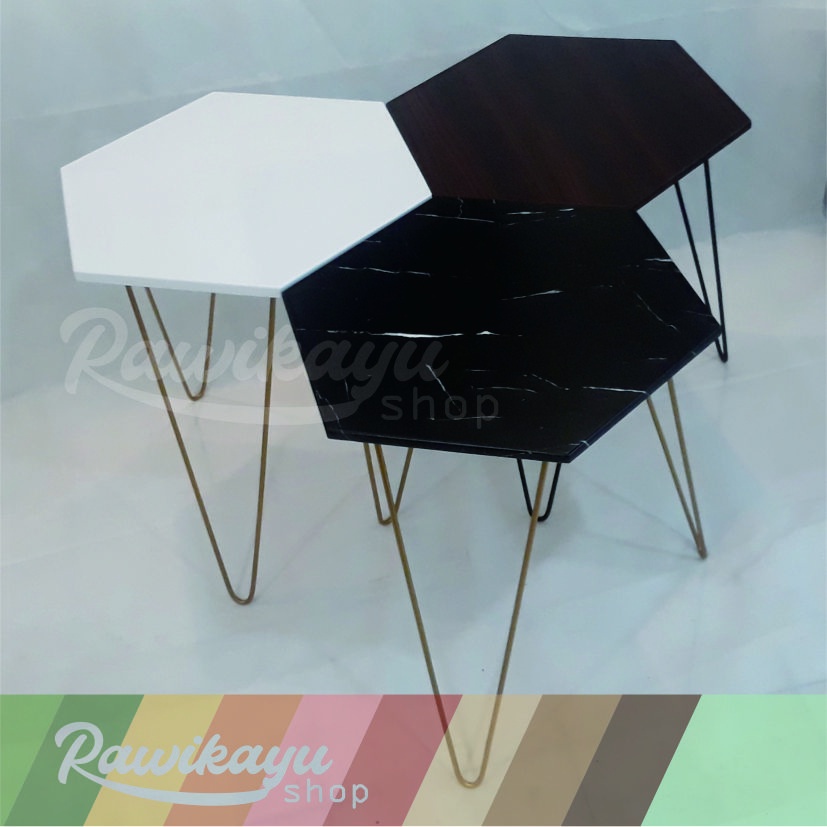 Jual MEJA HEXAGONAL MINIMALIS HAIRPIN LEGS TYPE V STONE SERIES | Shopee ...