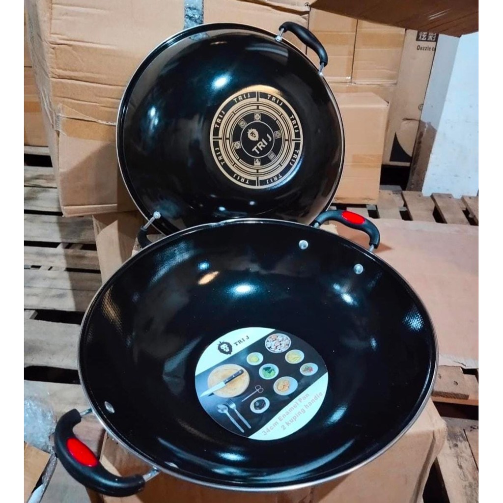 Jual WAJAN KUPING ENAMEL HITAM ANTI LENGKET ENAMEL UKURAN 34 | Shopee ...