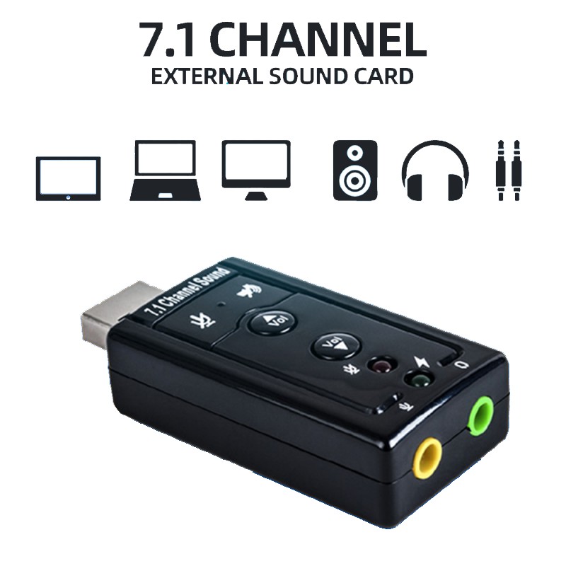 Jual USB Sound Card 7.1 Hight Quality Channel Audio Adapter | Shopee ...