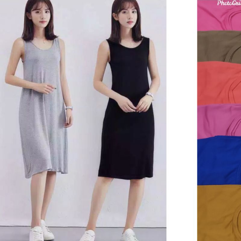 Jual SINGLET DRESS TALI BESAR - TANKTOP DRESS - DRESS TANKTOP TALI ...