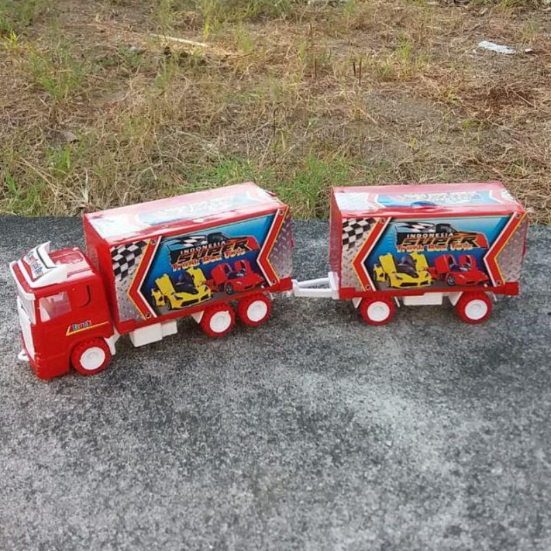 Jual Truk box gandeng St 2022//Mainan anak mobil truck box gandeng ...