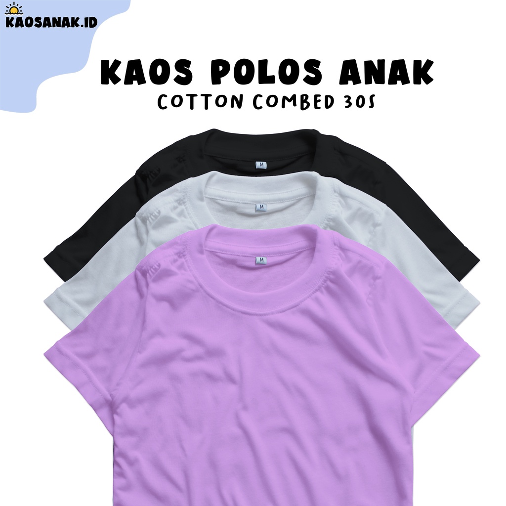 Jual KAOS POLOS ANAK COTTON COMBED 30S | Shopee Indonesia