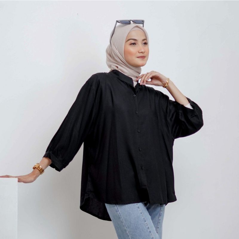 Jual Kemeja Oversize XXL Wanita Bahan Rayon premium | Shopee Indonesia