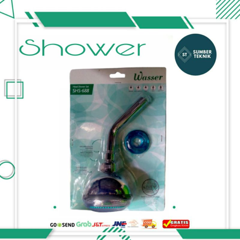 Jual Head Shower Wasser SHS-688 Shower Dinding - Wall Shower | Shopee ...