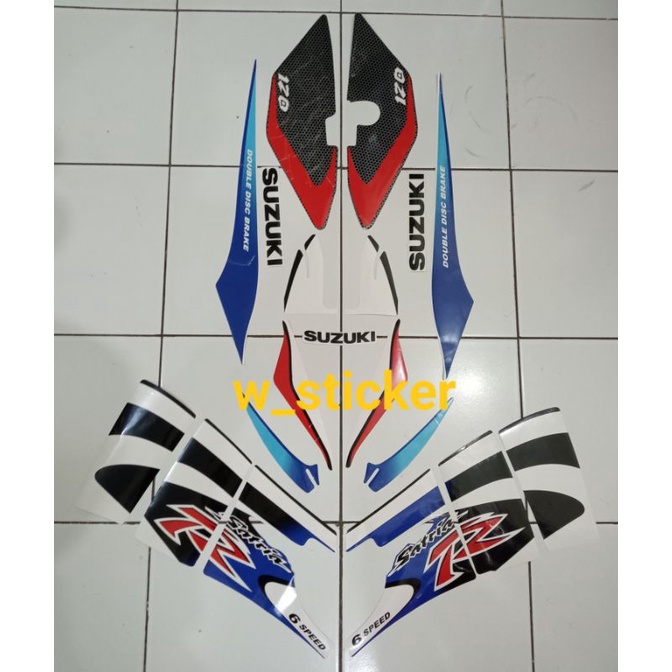 Jual Striping Stiker Satria R 120 Satria Lumba Biru Putih 2001 2002 ...