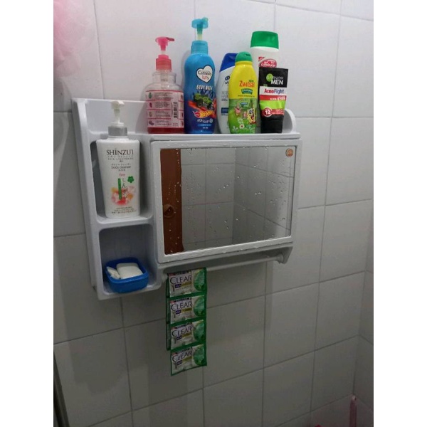 Jual ( PINK PUTIH ) Maspion MC 5 Mirror Box Cabinet Kotak Sabun kaca ...