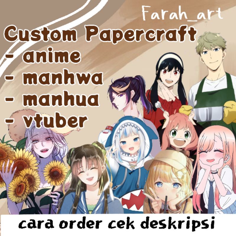 Jual [Farah_art] CUSTOM PAPERCRAFT MANHWA ANIME MANHUA VTUBER | Shopee ...