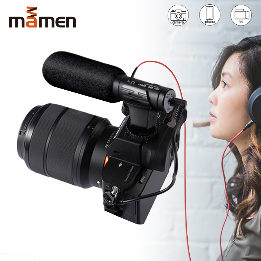 Jual MAMEN Microphone Kamera Stereo Photography Vlog Digital HD Video Recording 3.5mm - MIC-07 ...