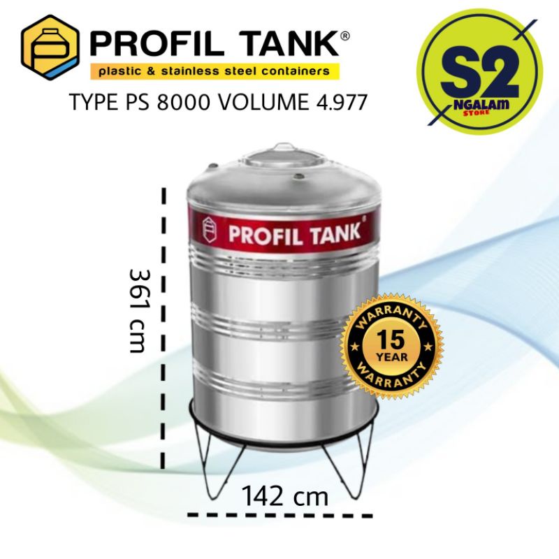 Jual Tandon Air /Toren Air /Tangki Air - PROFIL TANK STAINLESS PS 8000 (Invoice) | Shopee Indonesia