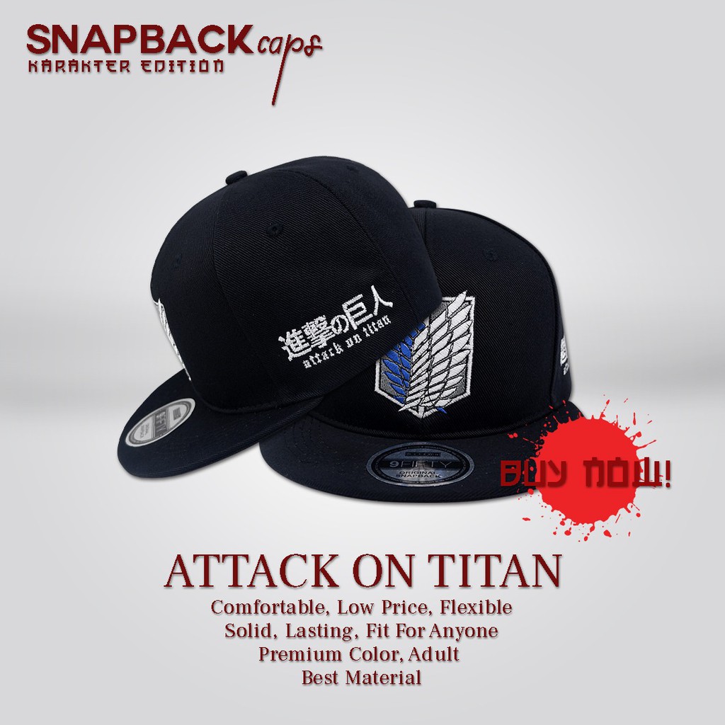 Jual TOPI SNAPBACK CHARACTER ATTACK ON TITAN PRIA/WANITA (DEWASA ...