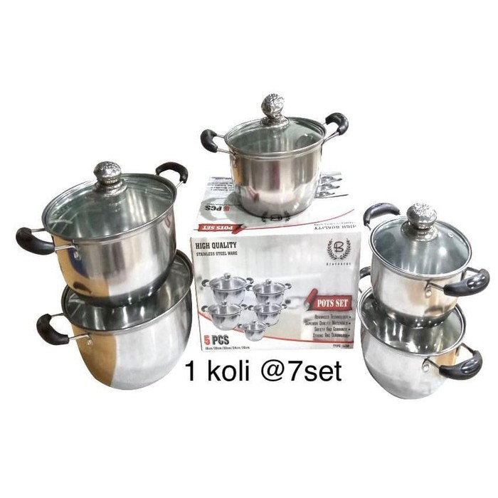 Jual PANCI SET KOREAN POT STAINLESS STEAL WARE POTS SET GSF 4412 1 SET ...