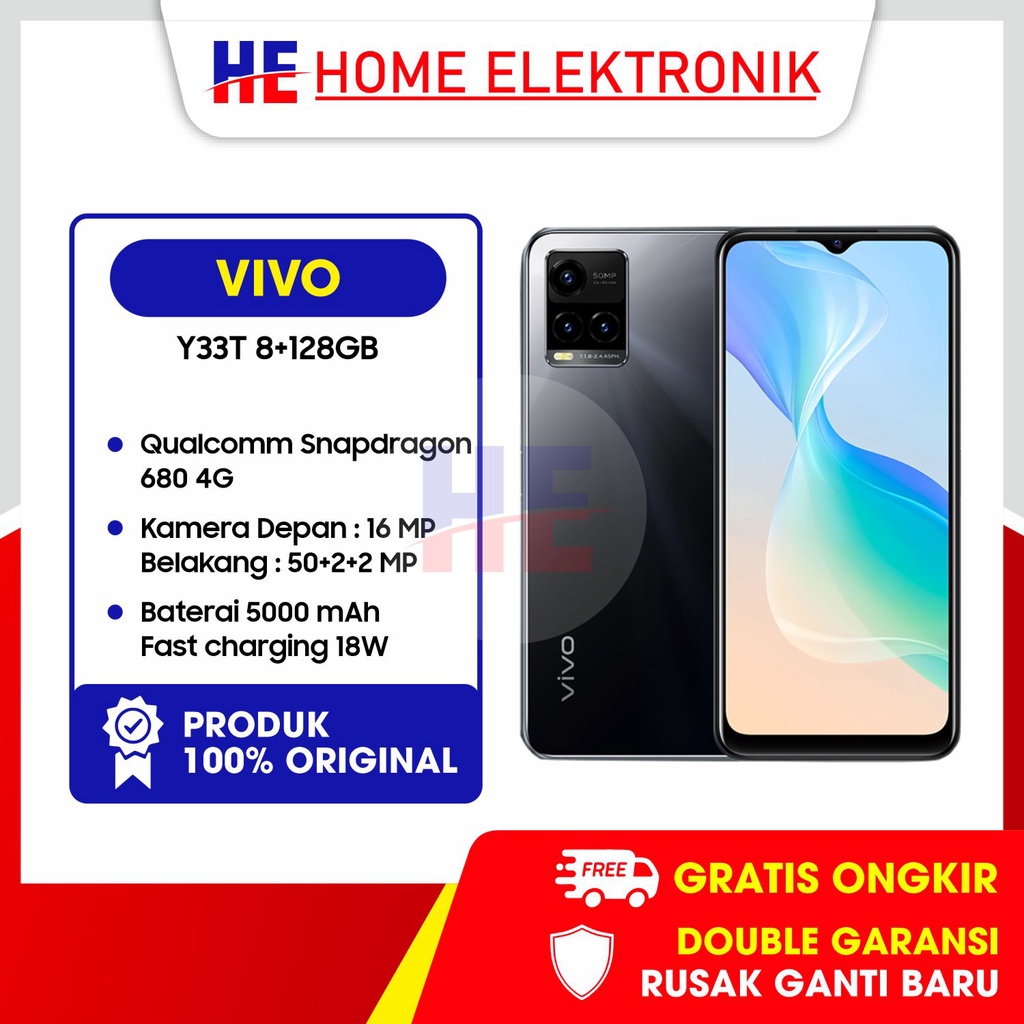 Jual Vivo Y33T 8/128 GB Garansi Resmi 1 Tahun | Shopee Indonesia
