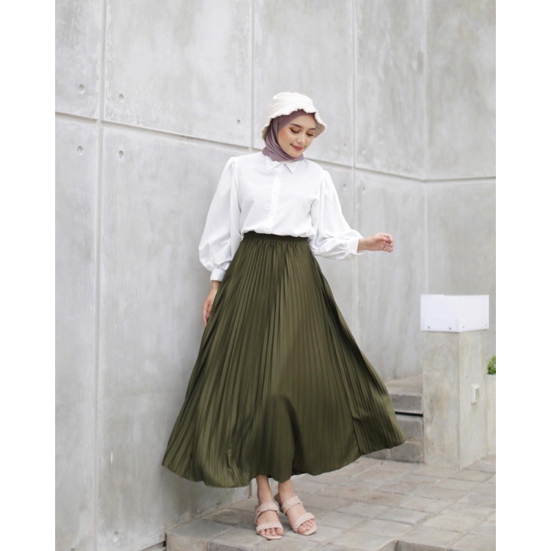 Jual PLEATED SKIRT / ROK PLISKET MAYUNG PREMIUM | Shopee Indonesia