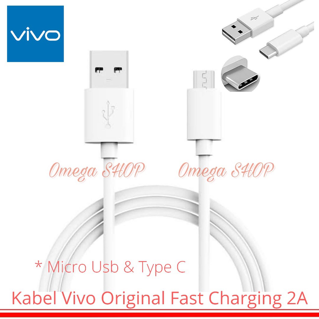 Jual Kabel Data Micro Usb Vivo Original Fast Charging Type C 2A Support ...