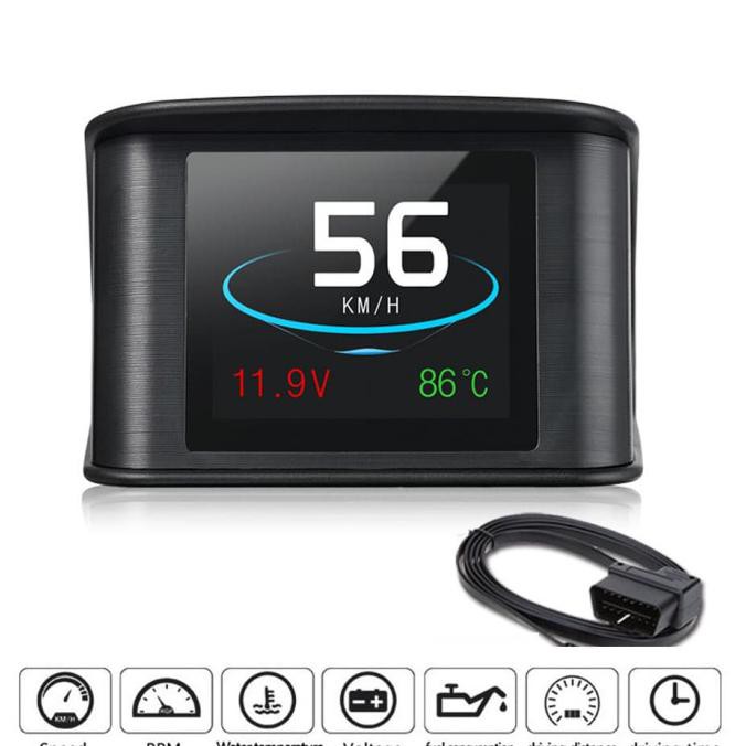 Jual Display HUD Mobil OBD2 On-board Computer Speedometer - P10 - Black ...