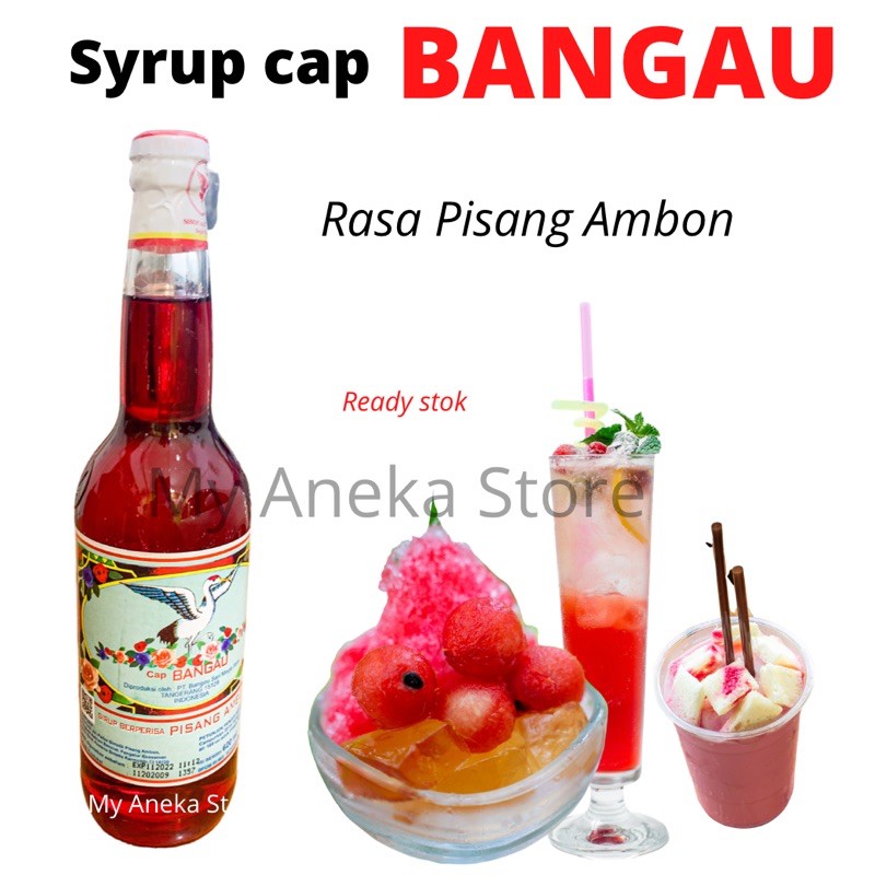Jual syrup cap bangau /sirup bangau rasa pisang ambon 1botol 620ml ...