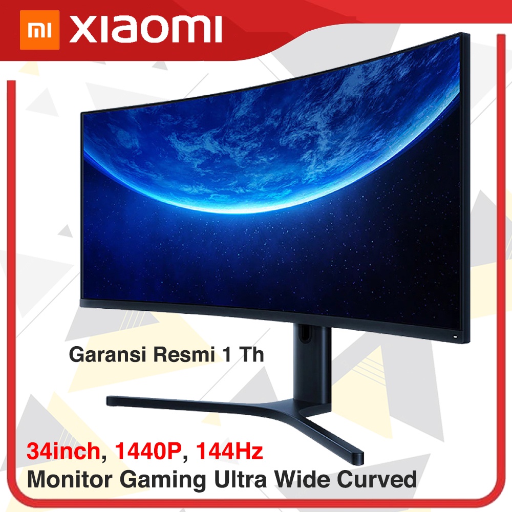 Jual XIAOMI Ultra Wide Curved Gaming Monitor 1440P 144Hz Free-Sync 34 ...
