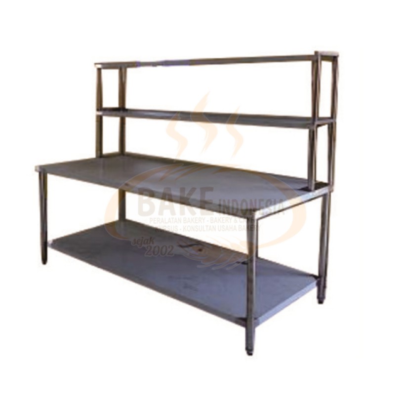 Jual Meja Kerja Stainless dengan Ambalan Atas | Shopee Indonesia
