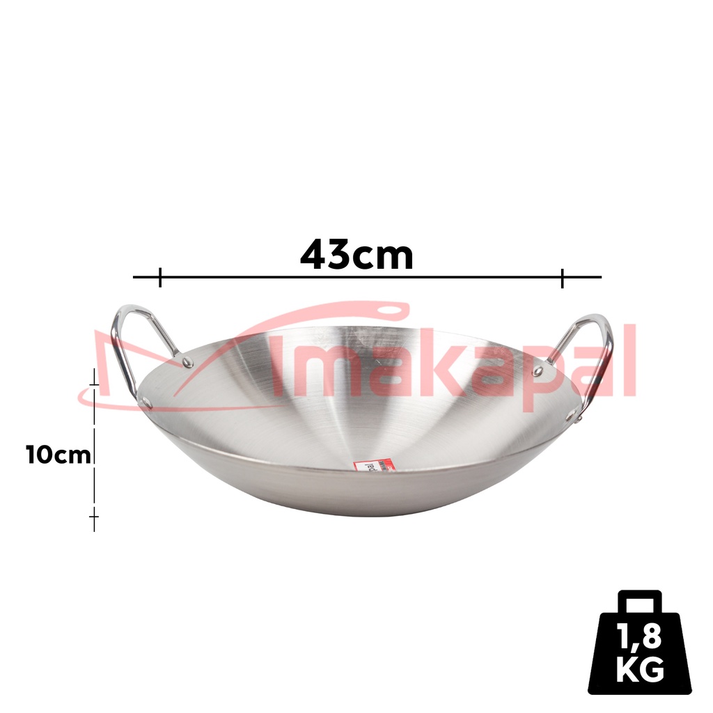Jual Wajan PREMIUM / Kuali Stainless Steel sus 304 / Wok Kuali ...