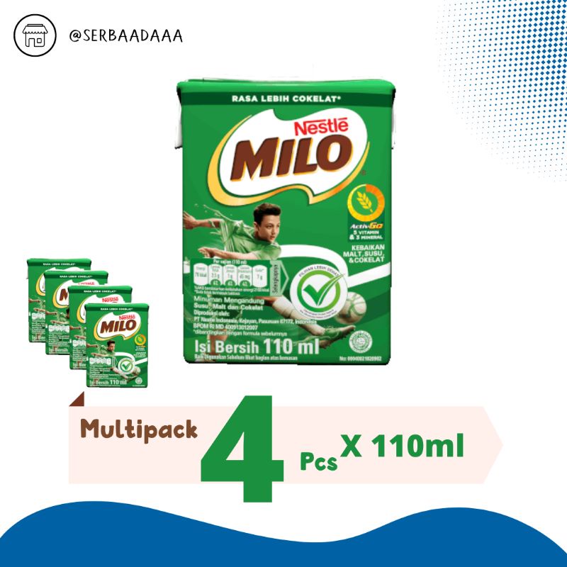 Jual MILO SUSU UHT ACTIVE-GO 110ml isi 4 Pcs | Shopee Indonesia