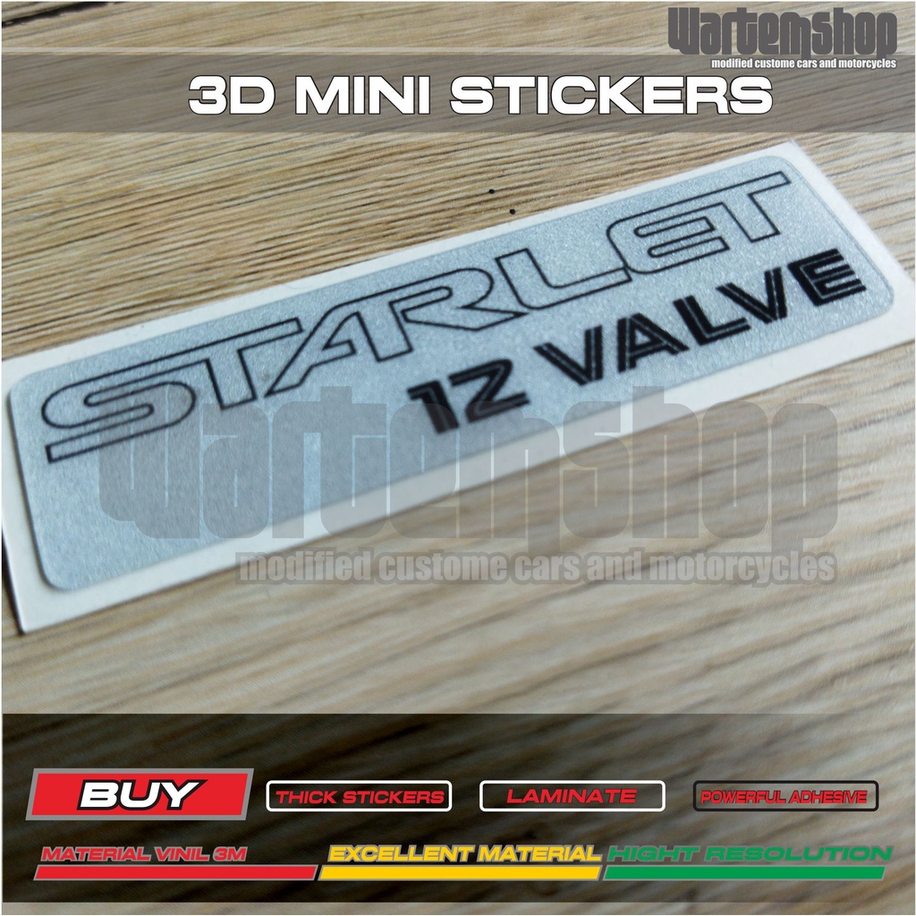 Jual STICKER MINI 3D TOYOTA STARLET 12 VALVE | Shopee Indonesia
