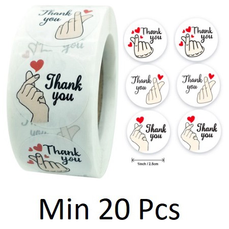 Jual TQ008 Per Pcs Sticker Label Logo Tempel Thank You Bulat Seal ...